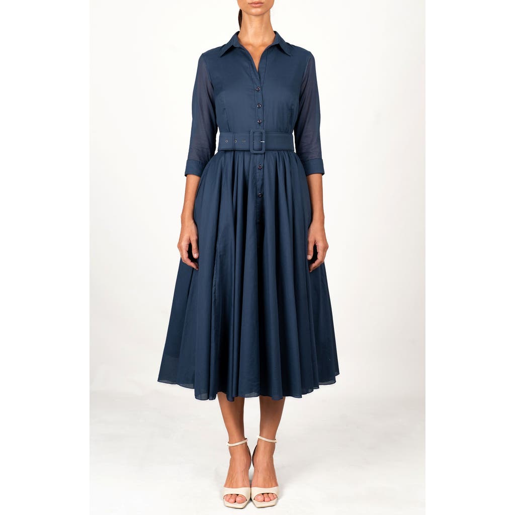 SAMANTHA SUNG Samantha Sung A-Line Belted Shirtdress